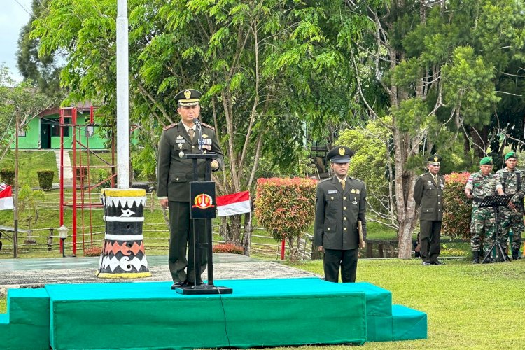 Kodim Boven Digoel Gelar Upacara Dalam Rangka HUT TNI ke-79 Tahun - RMOLPAPUA.ID